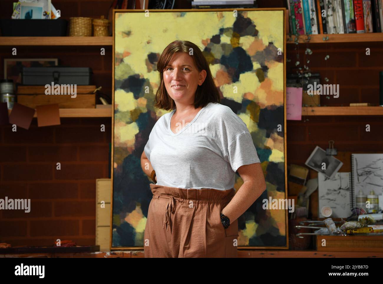 Artist Hannah Fox poses for a portrait at her studio in Melbourne ...