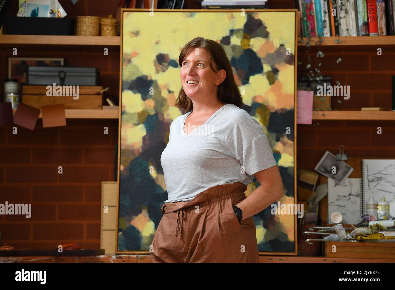 Artist Hannah Fox poses for a portrait at her studio in Melbourne ...