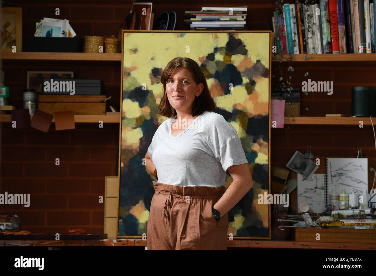 Artist Hannah Fox poses for a portrait at her studio in Melbourne ...