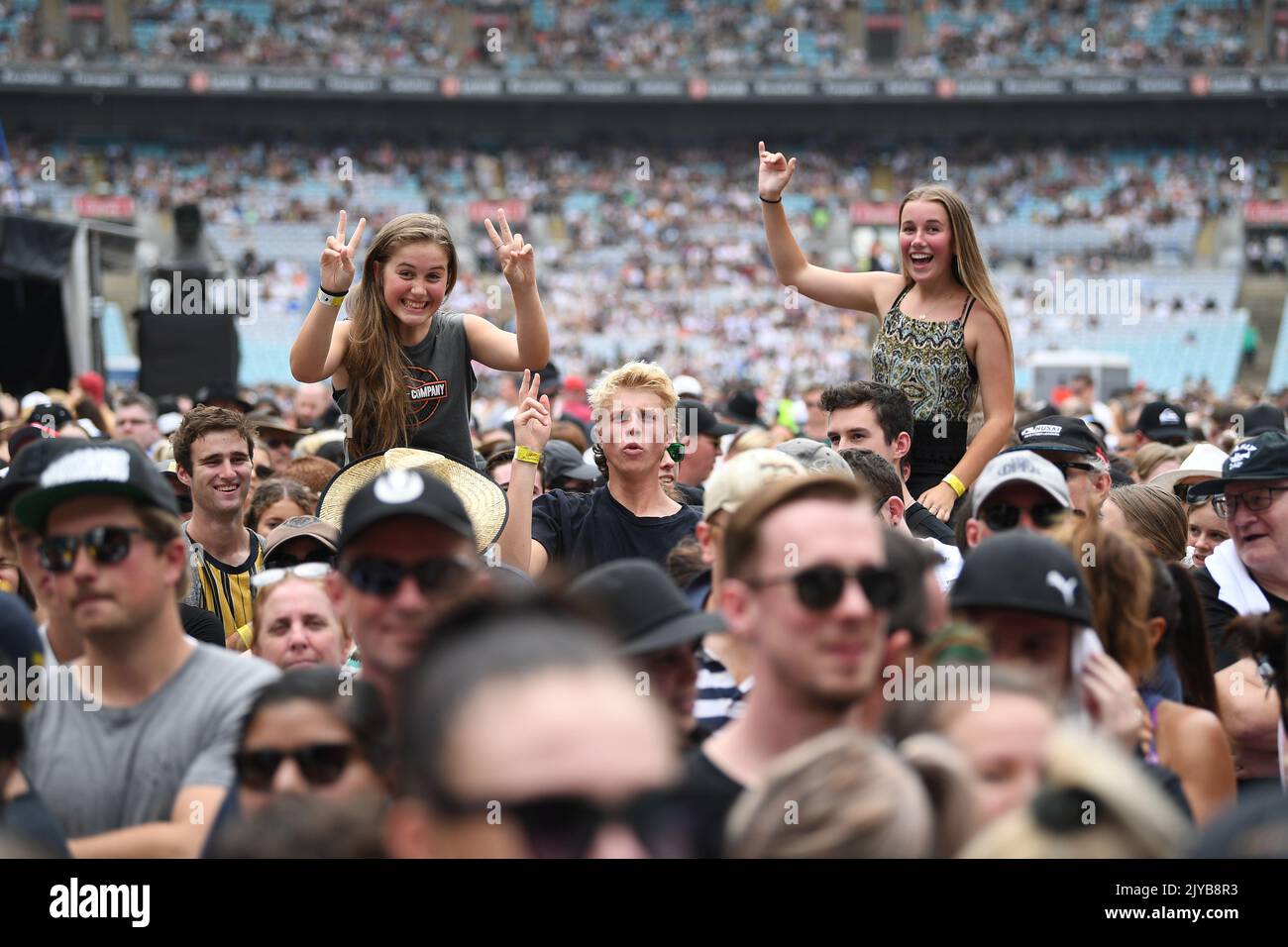 Fans in the crowd during the Fire Fight Australia bushfire relief ...
