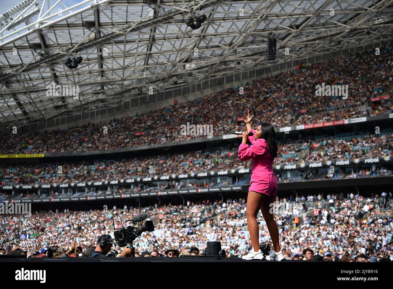 Jessica Mauboy performs during the Fire Fight Australia bushfire relief ...