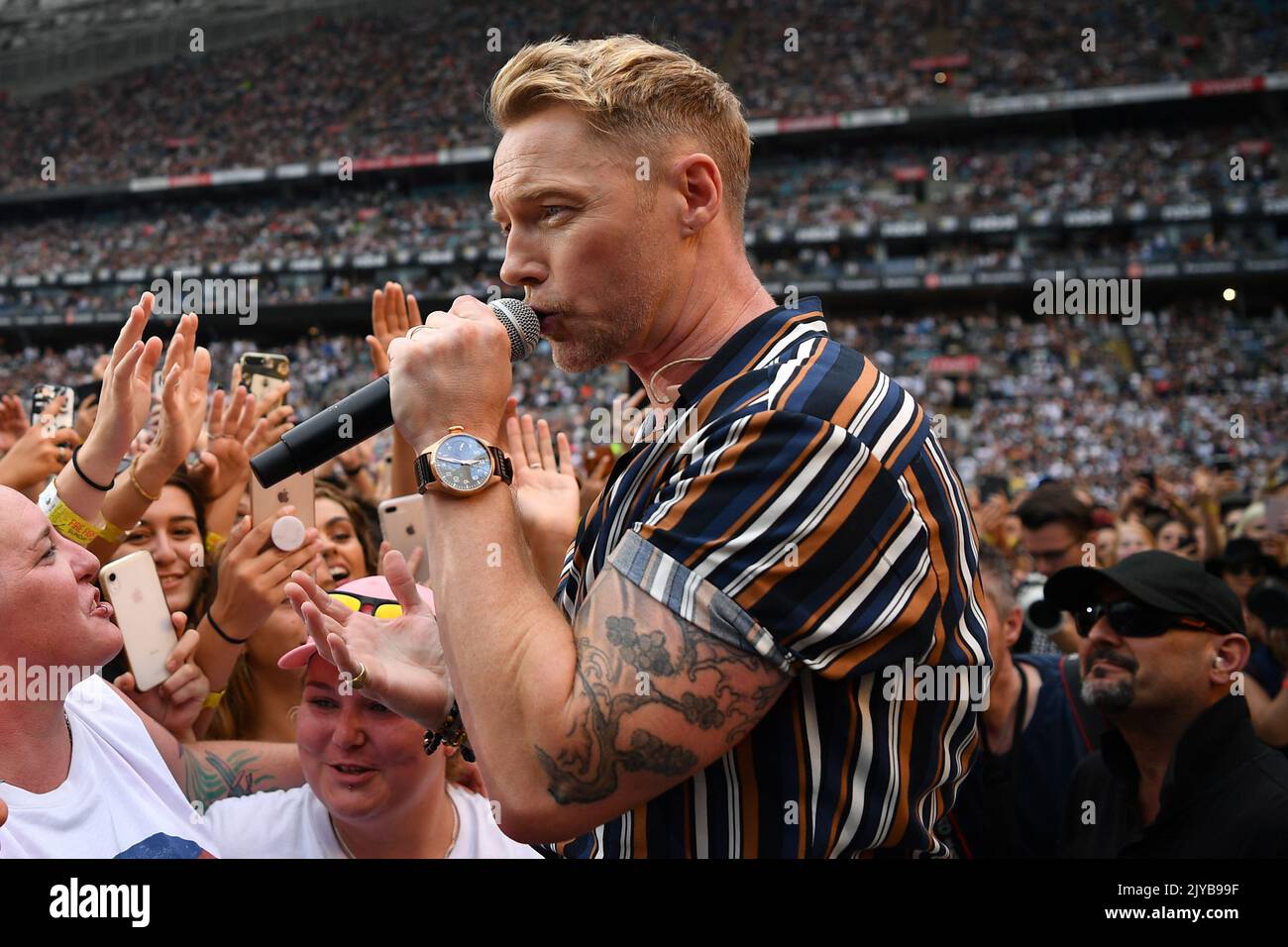 Ronan Keating performs during the Fire Fight Australia bushfire relief ...
