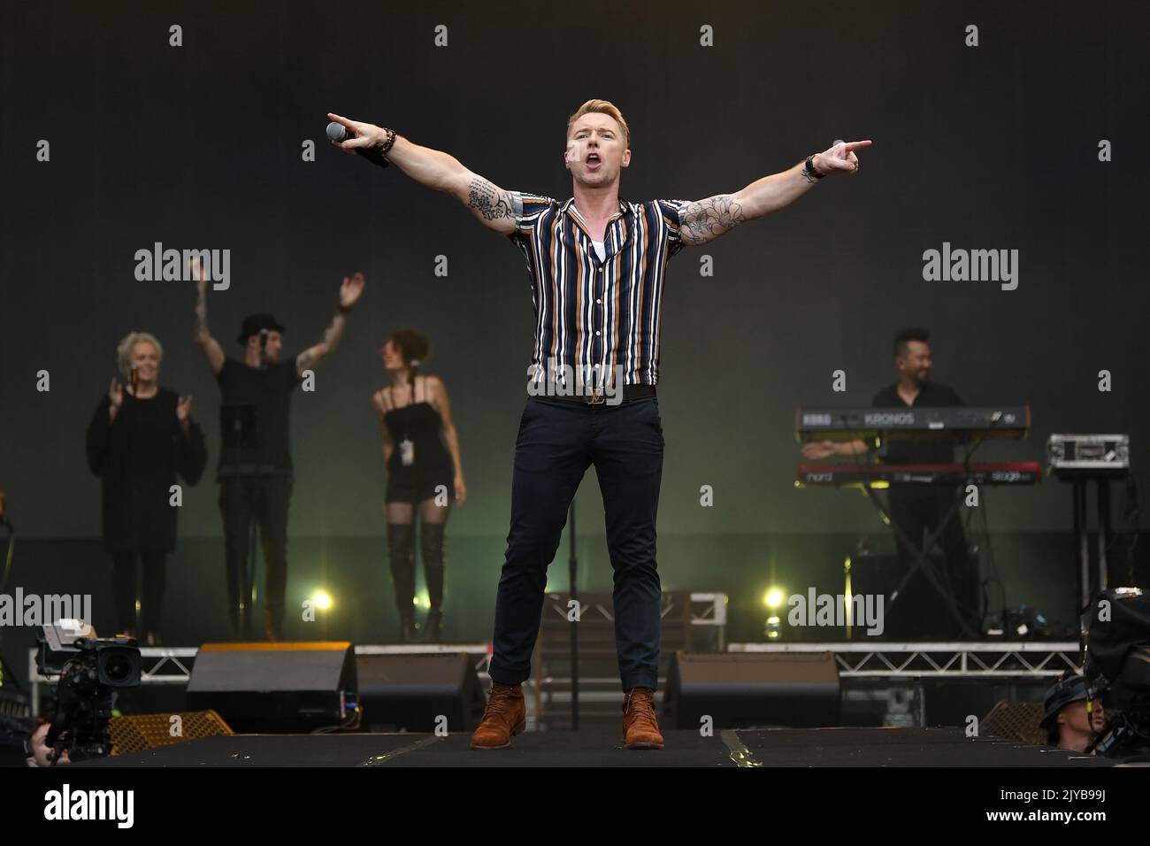 Ronan Keating performs during the Fire Fight Australia bushfire relief ...