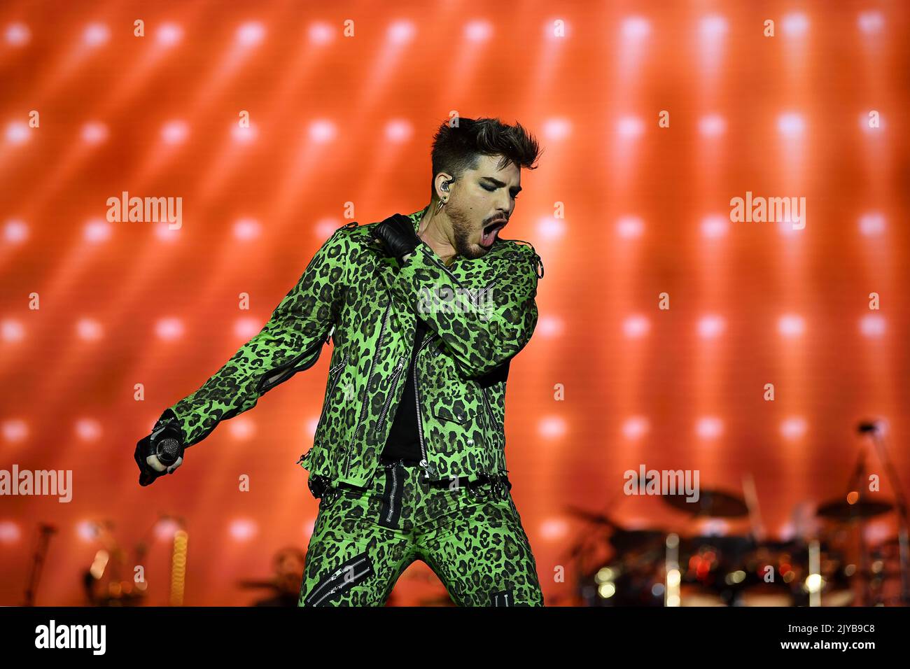 Adam Lambert of Queen performs during the Fire Fight Australia bushfire ...