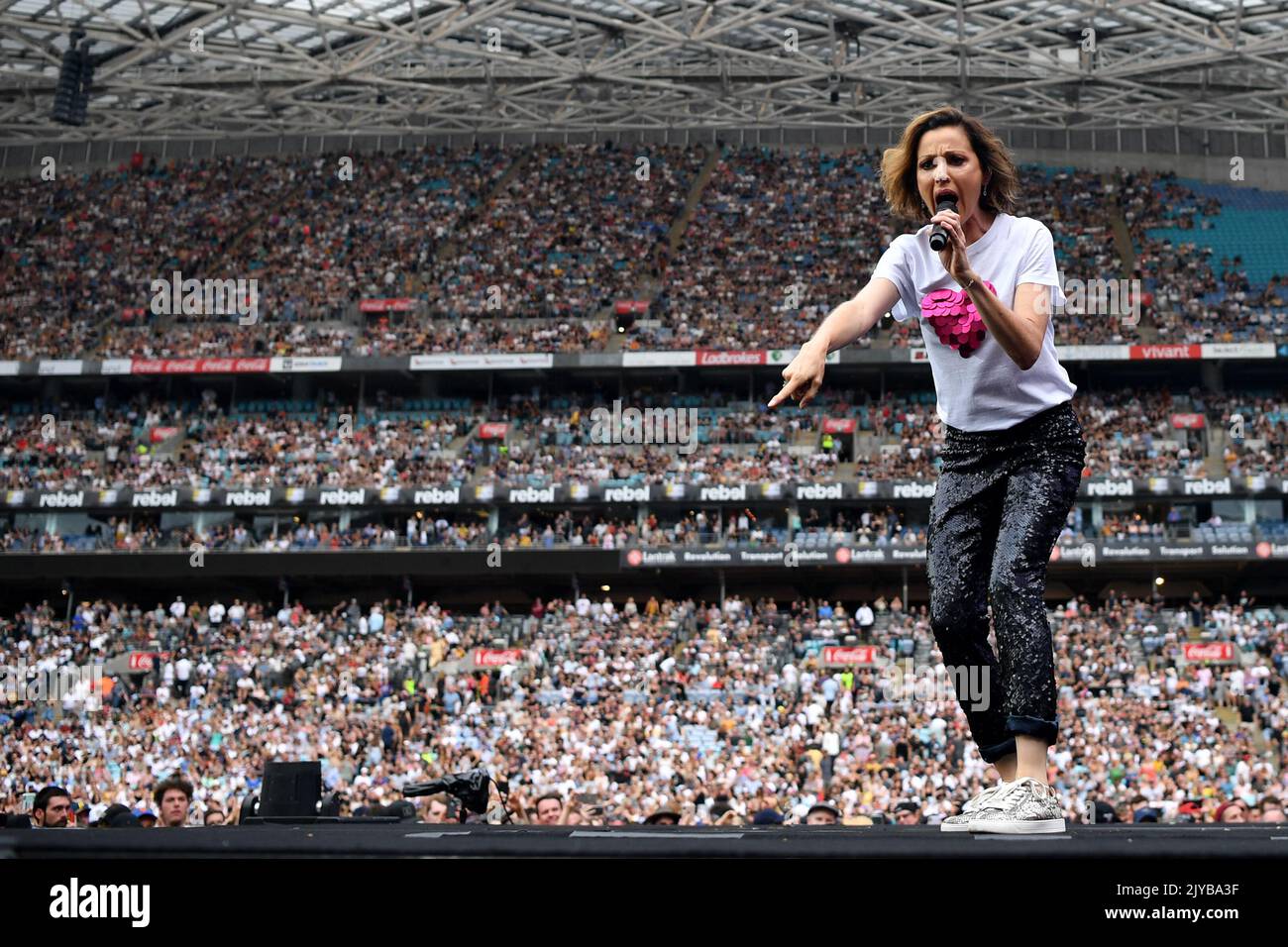 Tina Arena performs during the Fire Fight Australia bushfire relief ...