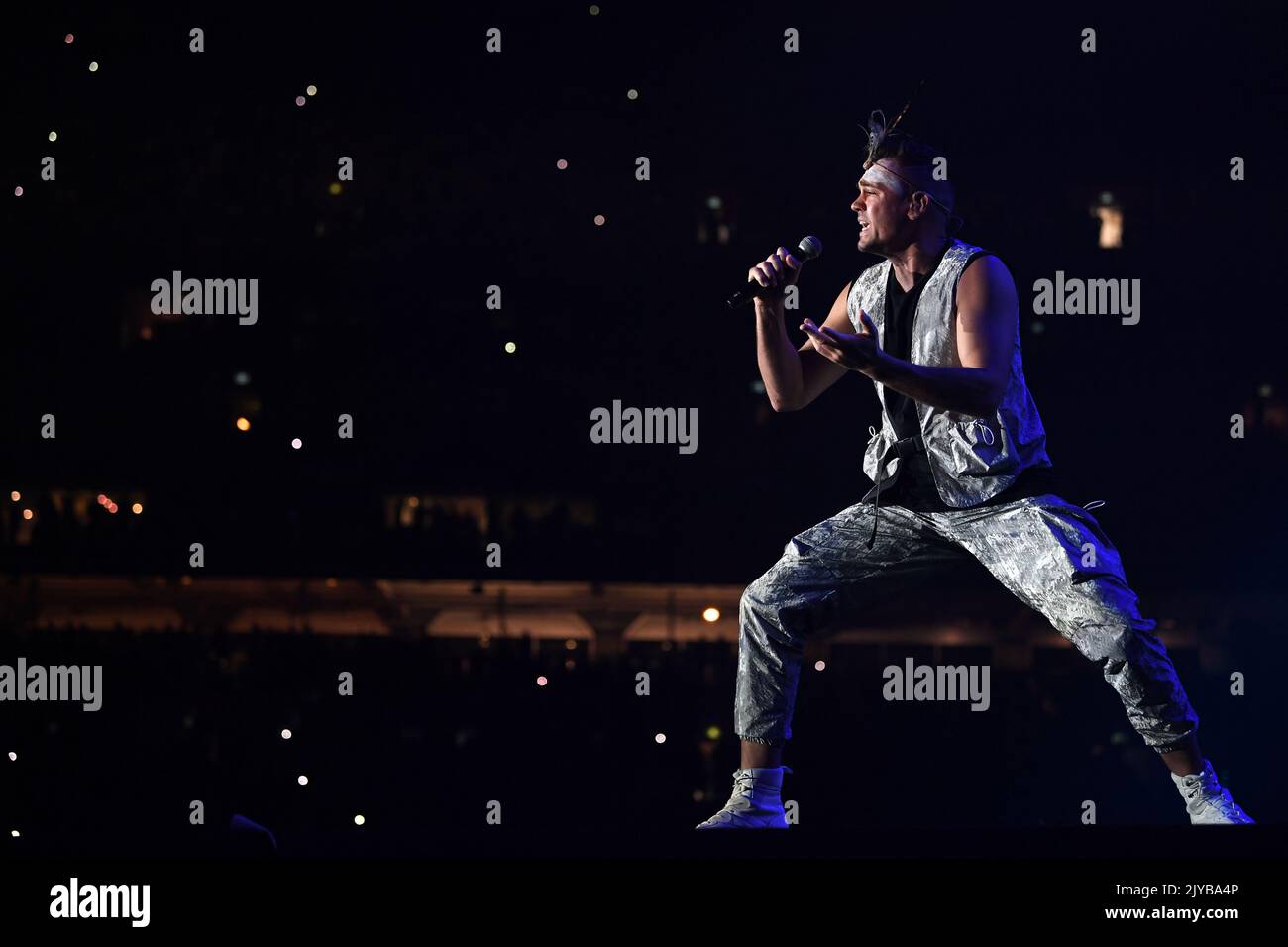 Mitch Tambo performs during the Fire Fight Australia bushfire relief ...