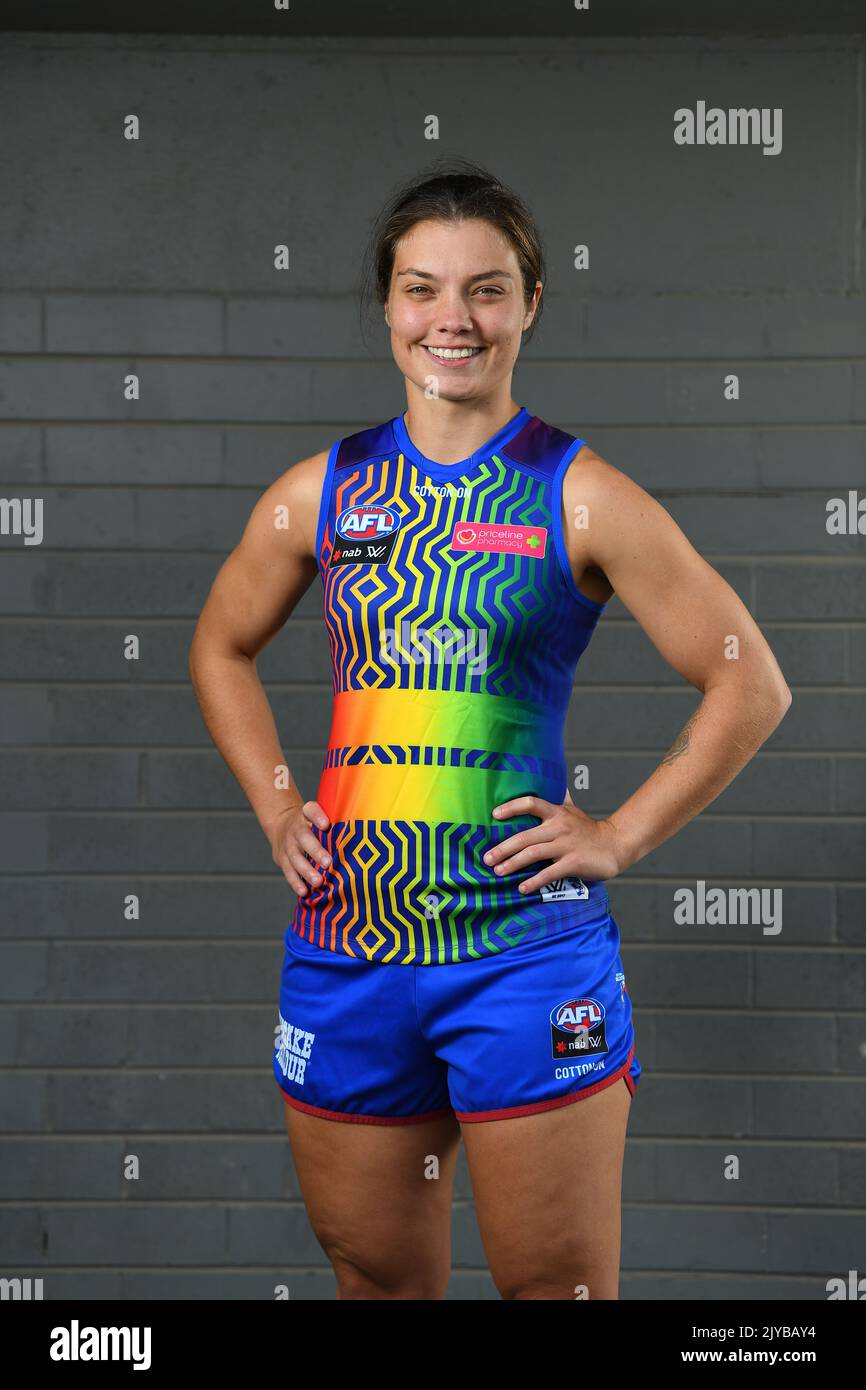 Western Bulldogs’ Ellie Blackburn poses for a photograph during a joint ...