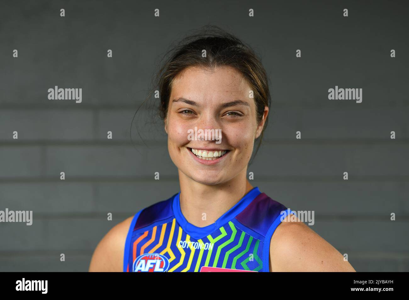 Western Bulldogs’ Ellie Blackburn poses for a photograph during a joint ...