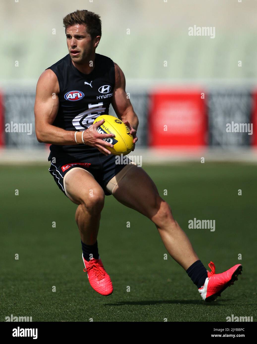 Marc Murphy of the Blues in action during the AFL pre-season hitouts ...