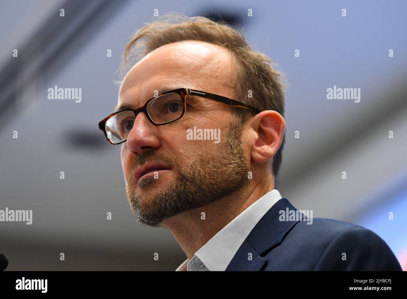 Australian Greens leader Adam Bandt speaks during the Australian ...