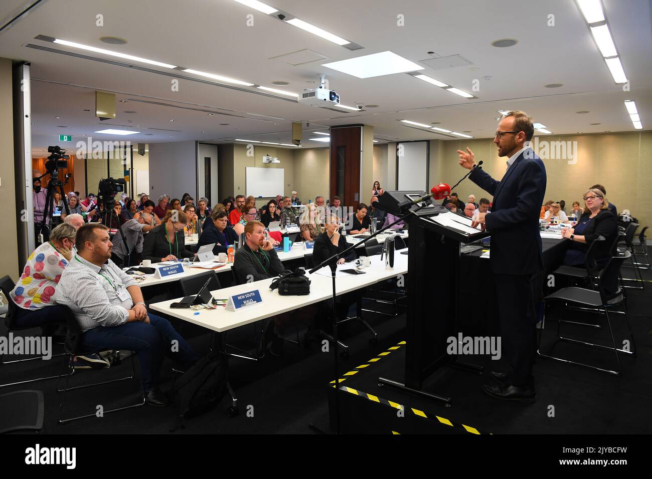 Australian Greens leader Adam Bandt speaks during the Australian ...