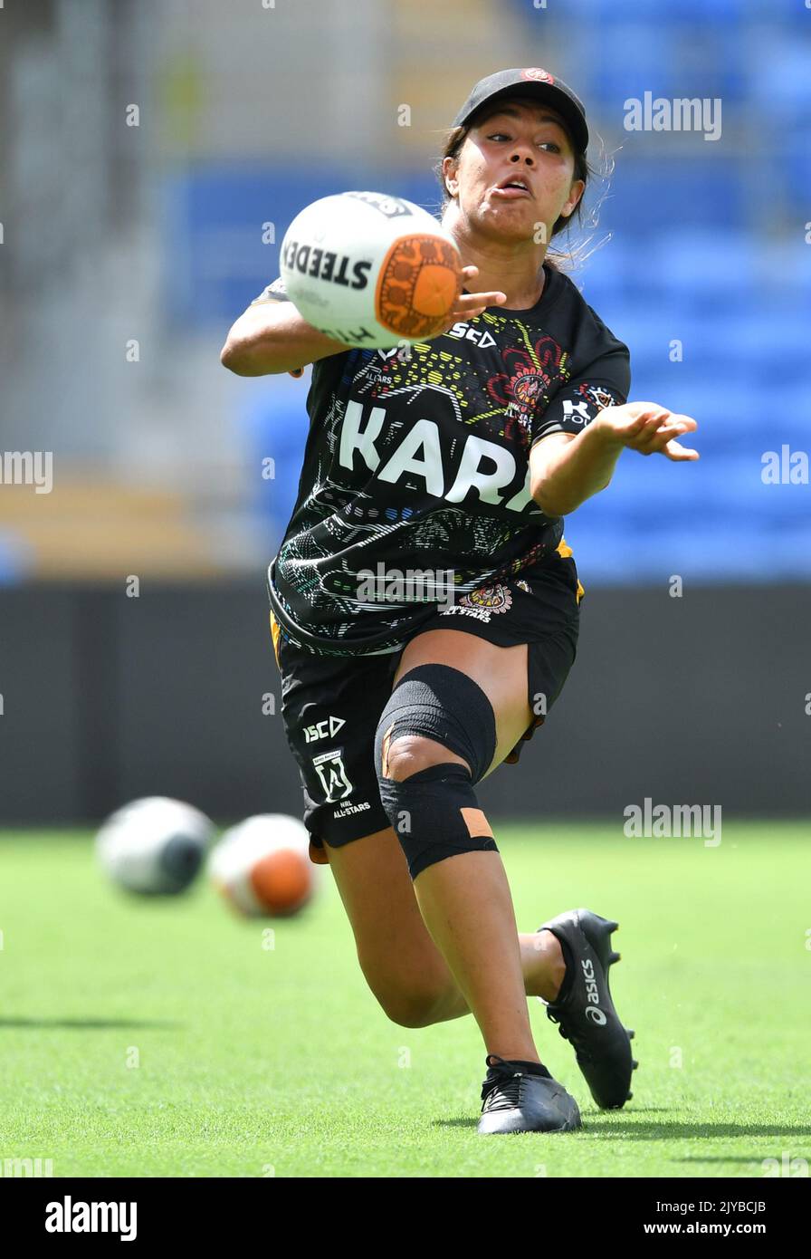 Simone Smith in action during the All Stars Indigenous women's captains ...
