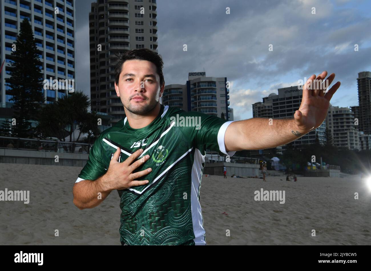Brandon Smith of the Maori All Stars is seen posing for a photograph ...