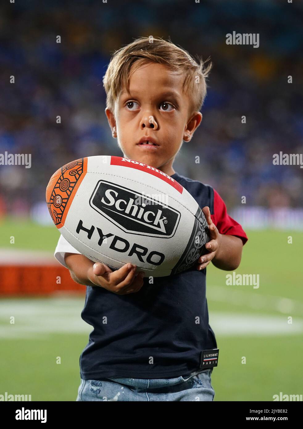 Quaden Bayles, (9), poses for a photograph during the NRL Indigenous ...