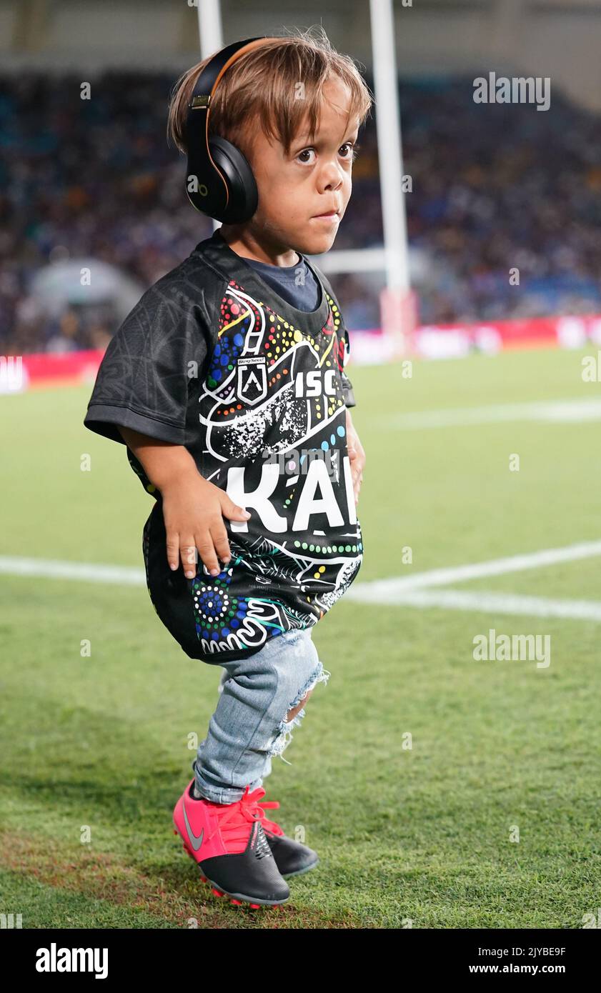 Quaden Bayles, (9), poses for a photograph during the NRL Indigenous ...