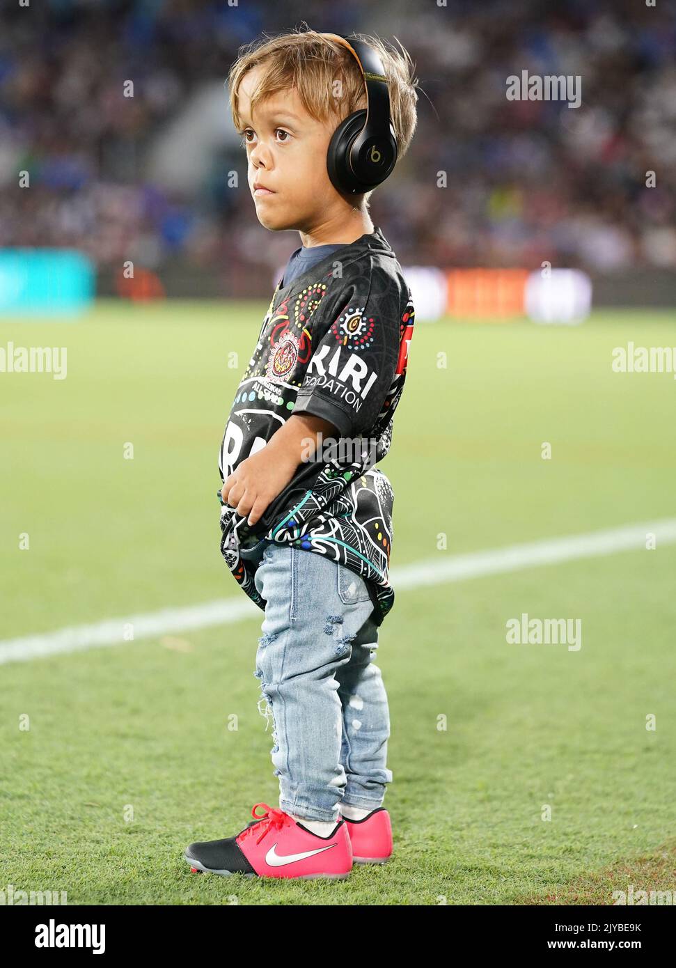Quaden Bayles, (9), poses for a photograph during the NRL Indigenous ...