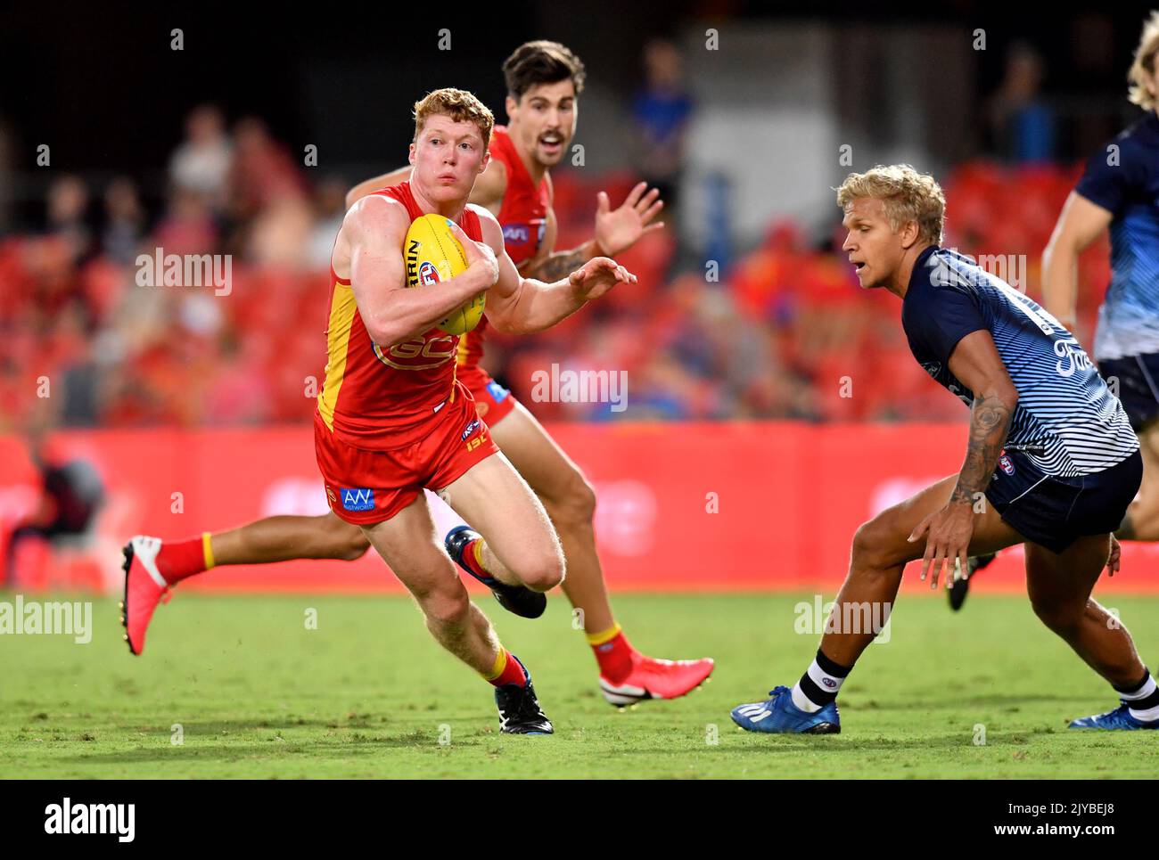 Matthew Rowell (left) of the Suns in action during the AFL Marsh ...