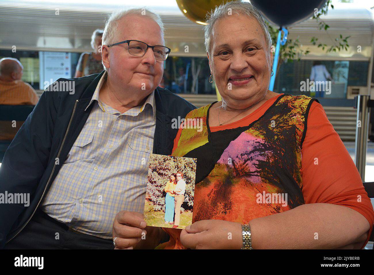 Jeanne and Derek Kell, who met on the Indian Pacific 47 years ago, pose ...