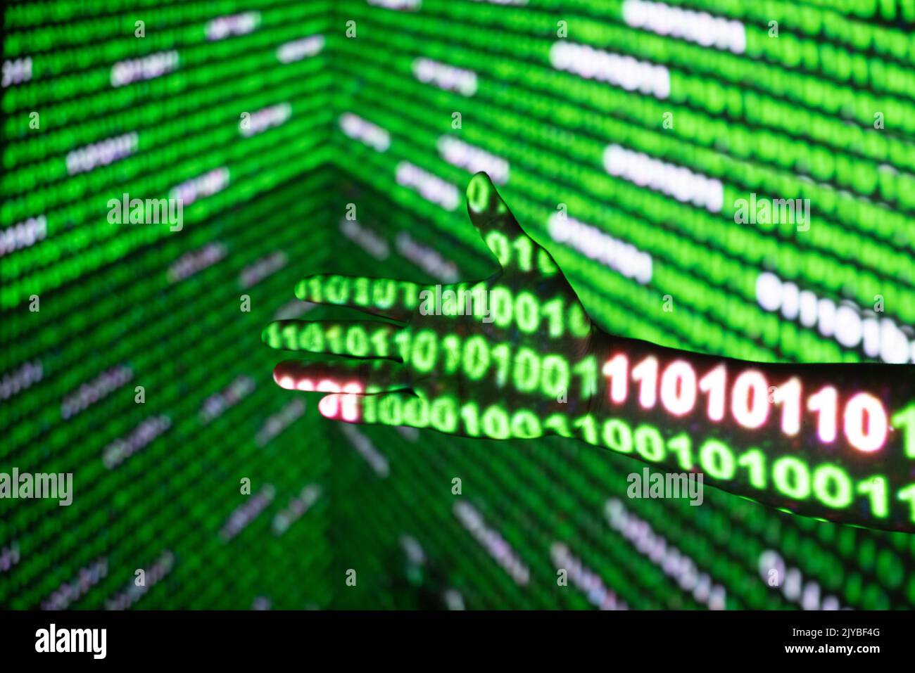 Close up of the data,Binary code,Green binary code on black screen and ... Close up of the data,Binary code,Green binary code on black screen and ...