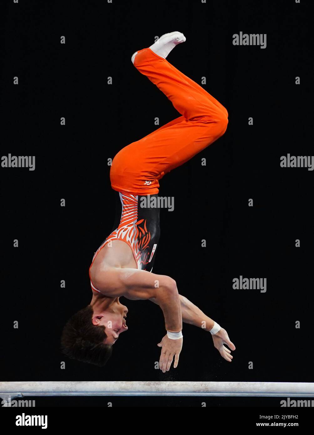 Frank Rijken of the Netherlands performs on the Parallel Bars during ...