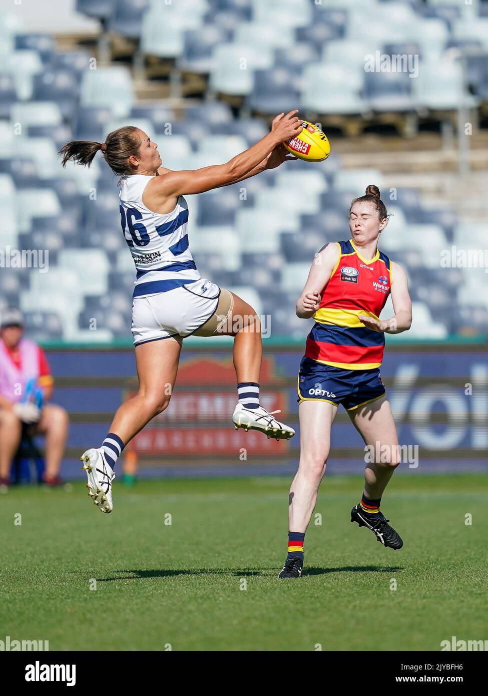 Madeleine Boyd of the Cats goes up for a mark during the Round 3 AFLW ...