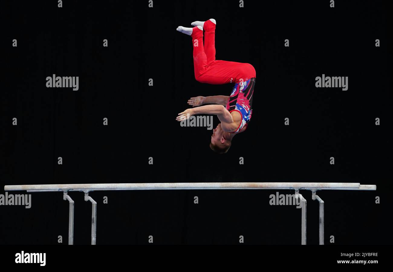 Vladislav Polyashov of Russia performs on the Parallel Bars during the ...