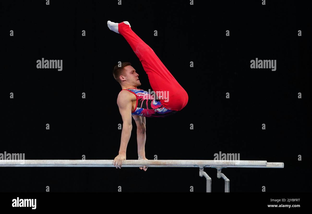 Vladislav Polyashov of Russia performs on the Parallel Bars during the ...