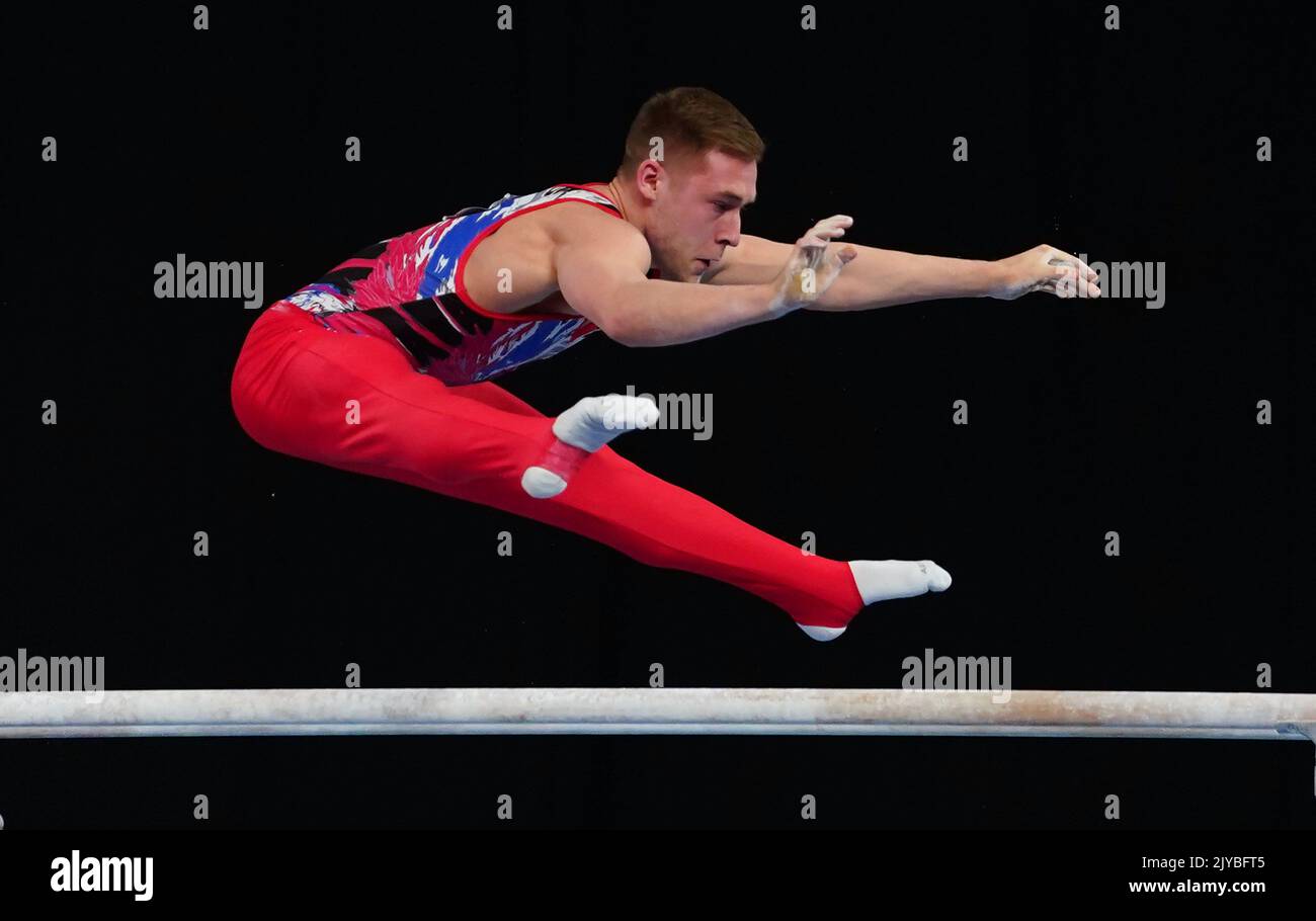 Vladislav Polyashov of Russia performs on the Parallel Bars during the ...