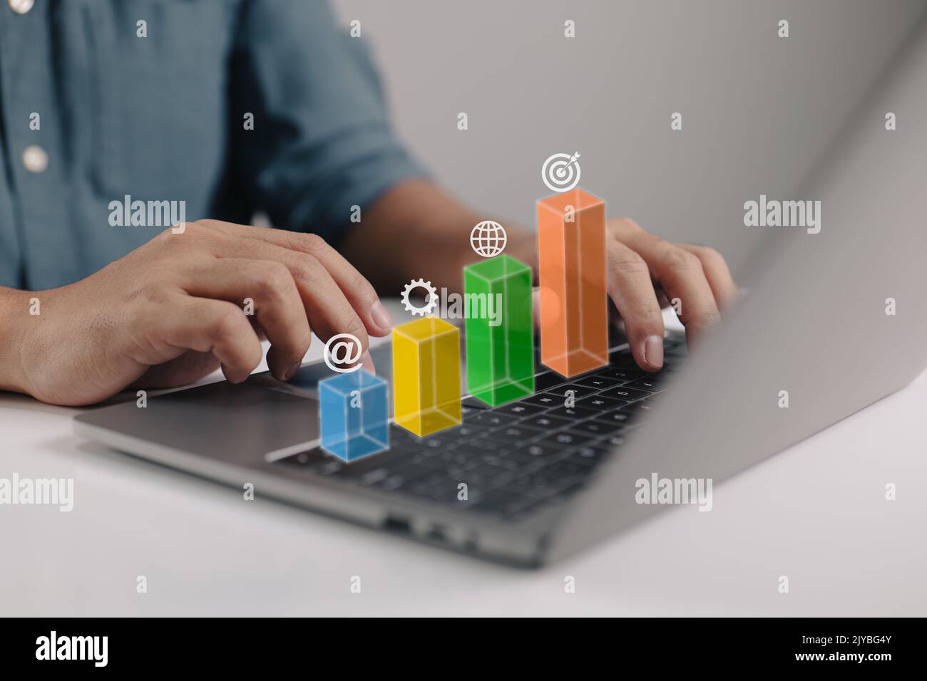 Business graph with statistics. Missions and achievements. clever ...