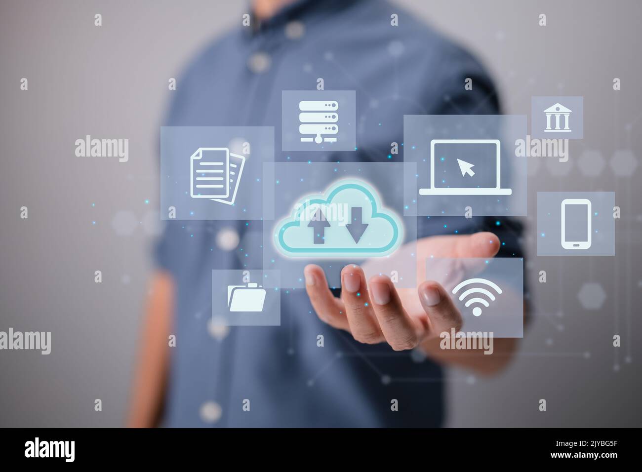 Cloud technology for database data. Background of an integrated digital ...