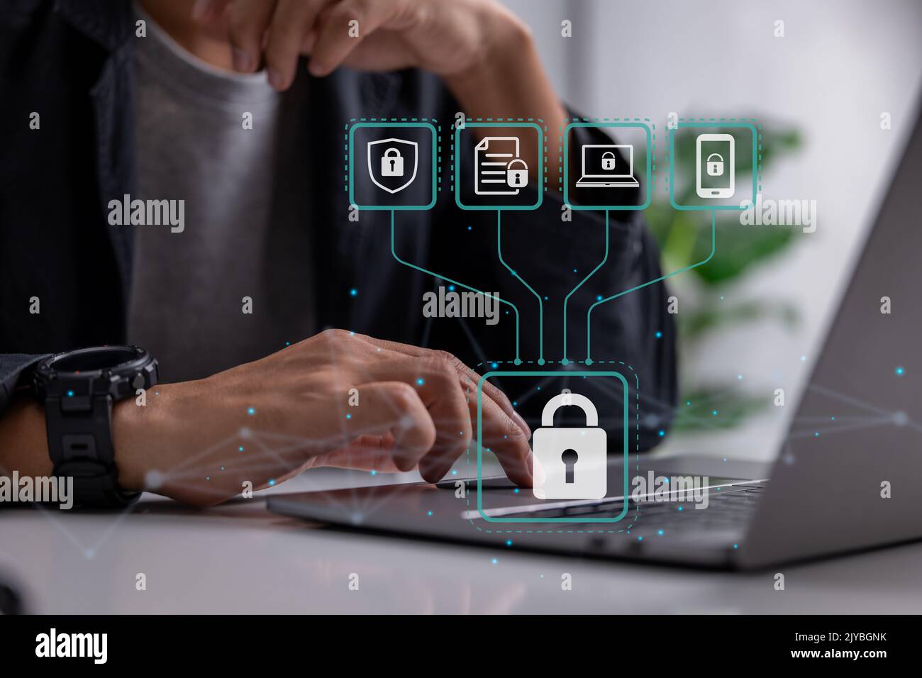 Cybersecurity concept, online data protection and information security ...