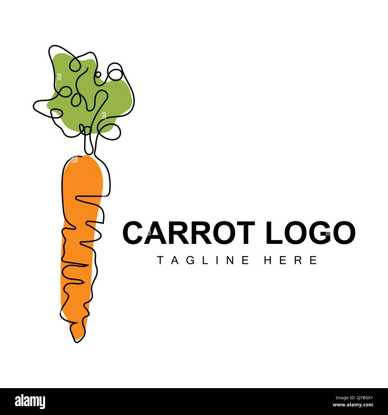 Carrot Logo Design Line Vector Style Vegetarian Fruit Vegetable Icon ...