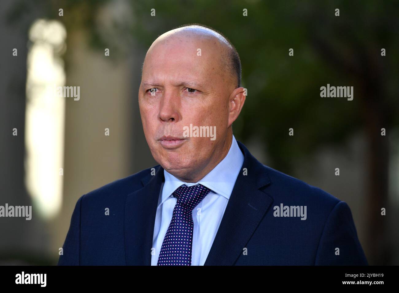 Minister for Home Affairs Peter Dutton at a press conference at ...