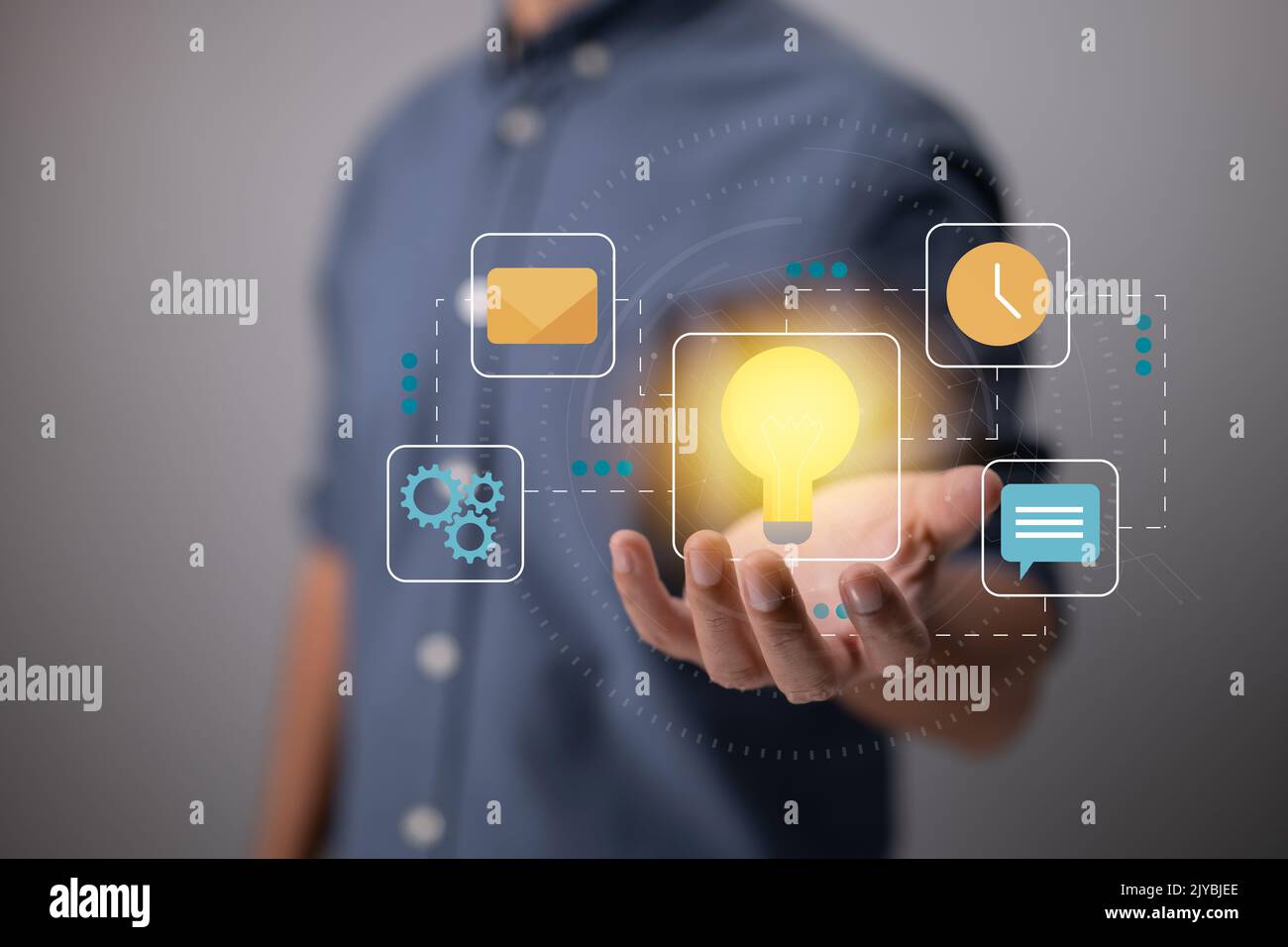 Business idea, plan strategy and solution concept. A businessman with a ...