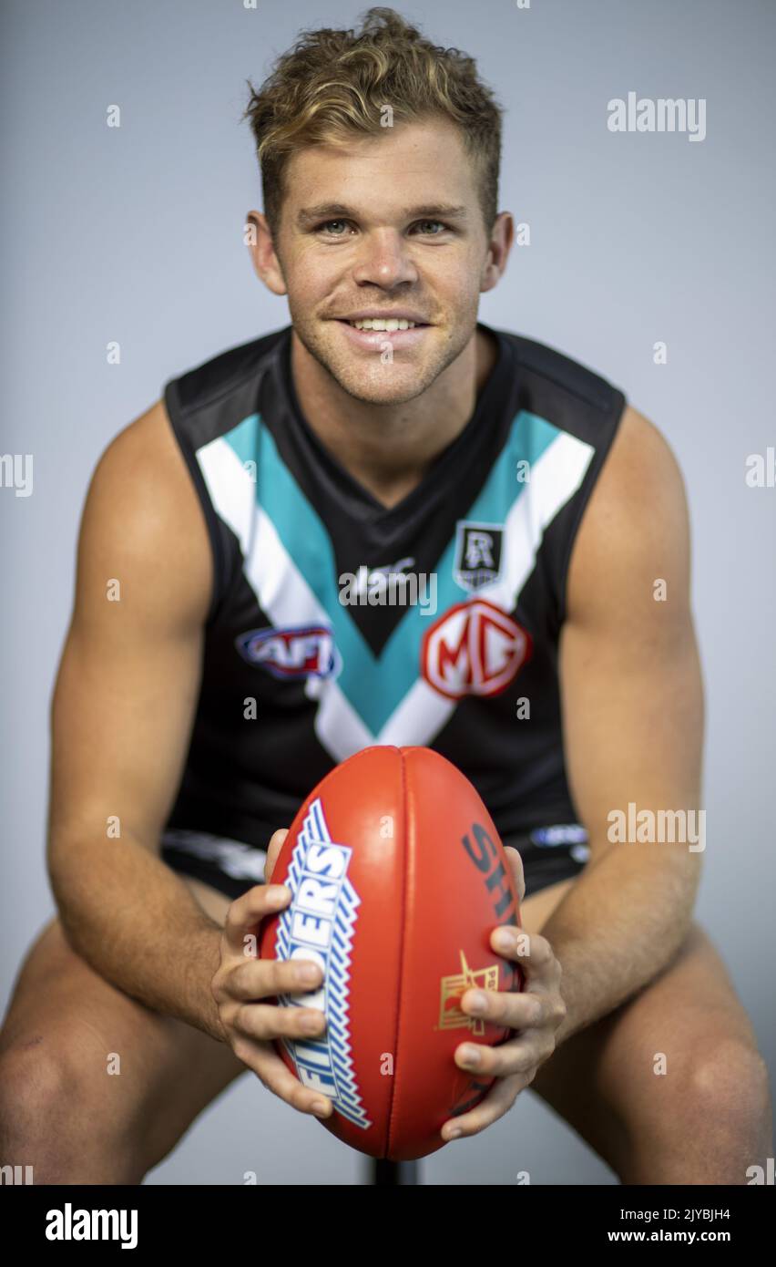 AFL Port Adelaide Player Dan Houston poses for a portrait at the Port ...