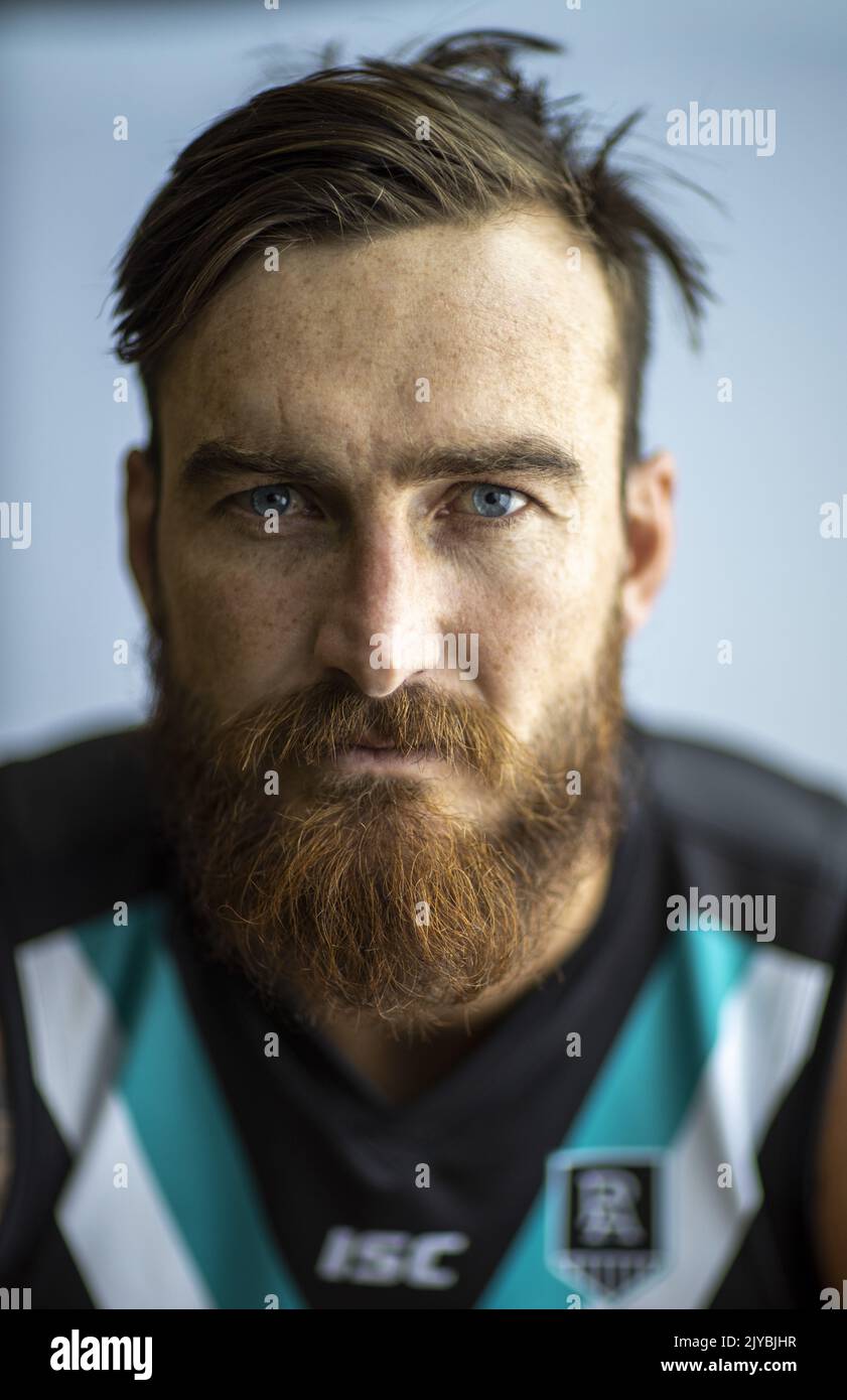 AFL Port Adelaide Player Charlie Dixon poses for a portrait at the Port ...