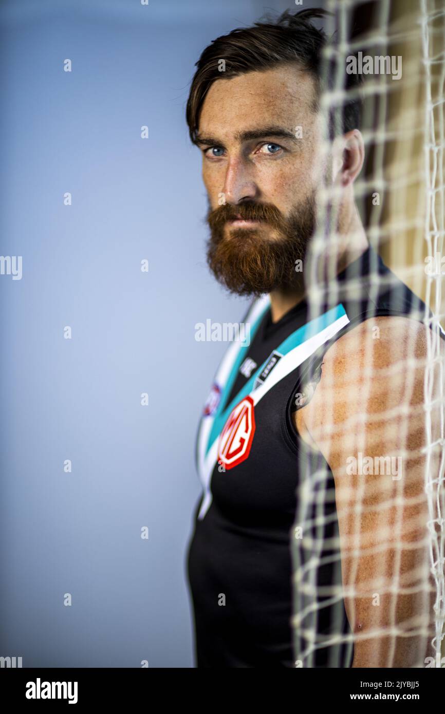 AFL Port Adelaide Player Charlie Dixon poses for a portrait at the Port ...