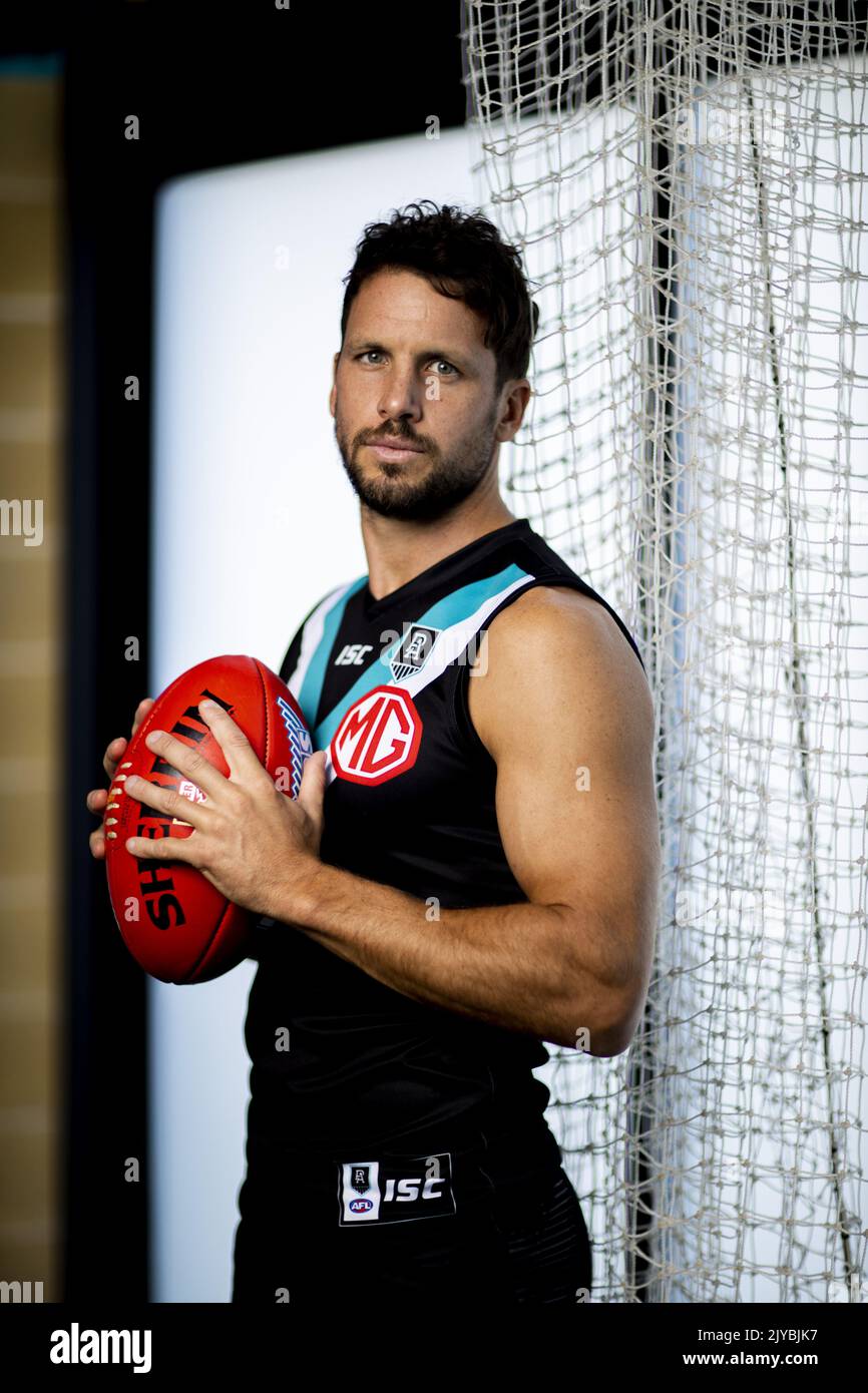 AFL Port Adelaide Player Travis Boak poses for a portrait at the Port ...