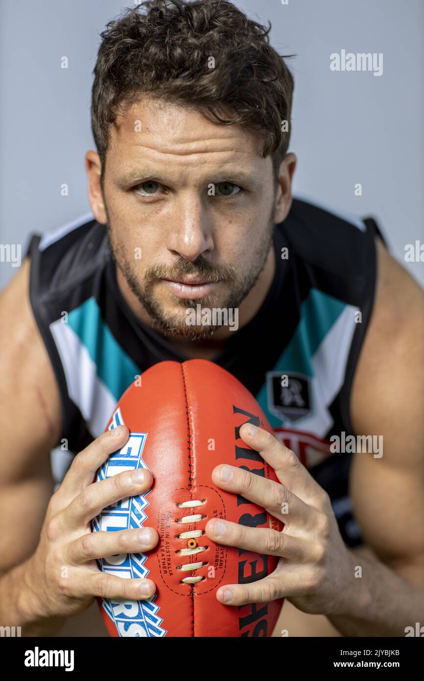 AFL Port Adelaide Player Travis Boak poses for a portrait at the Port ...