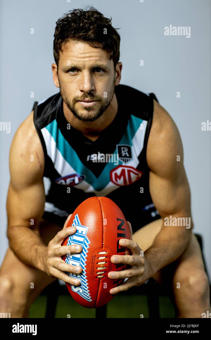 AFL Port Adelaide Player Travis Boak poses for a portrait at the Port ...