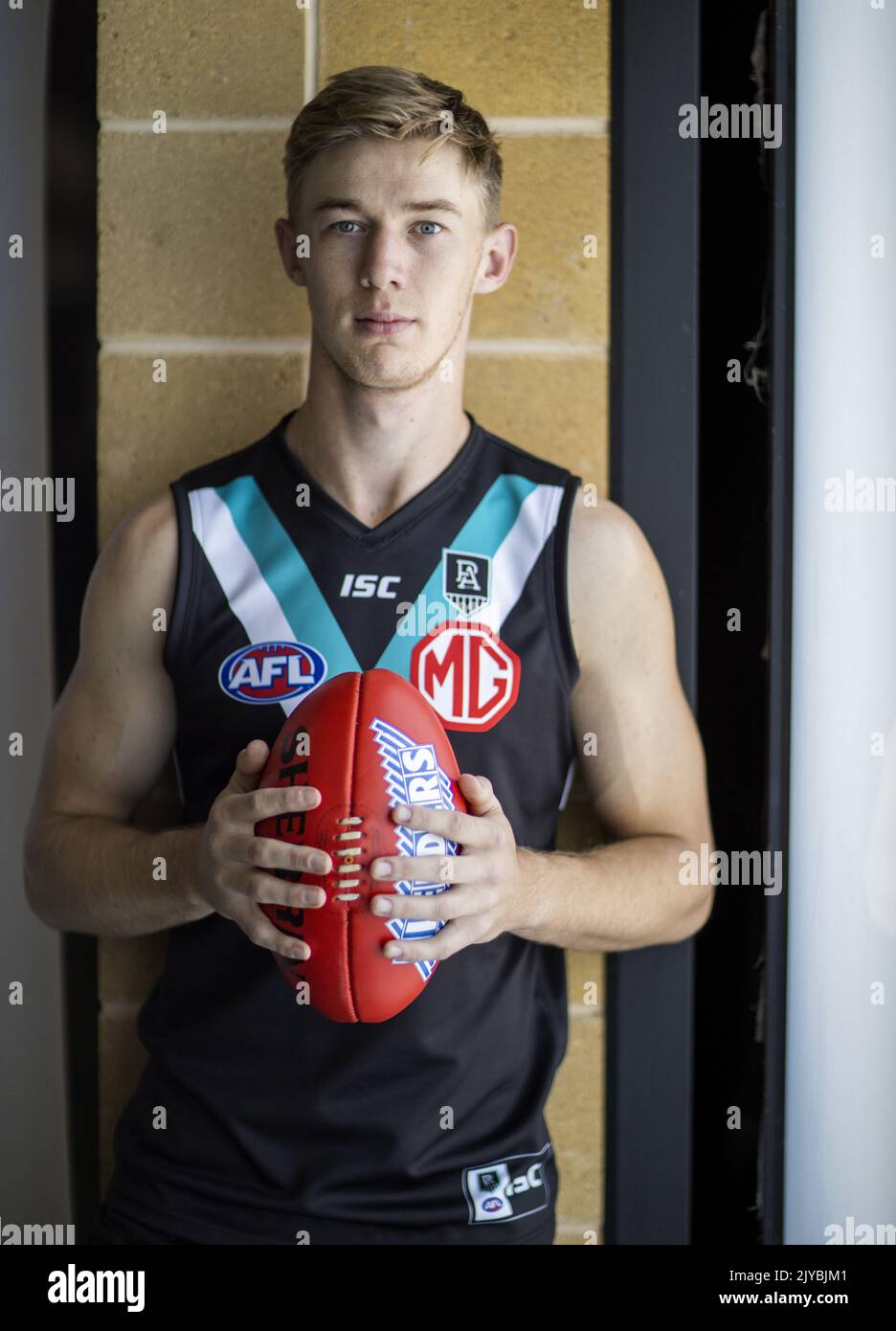 AFL Port Adelaide Player Todd Marshall poses for a portrait at the Port ...