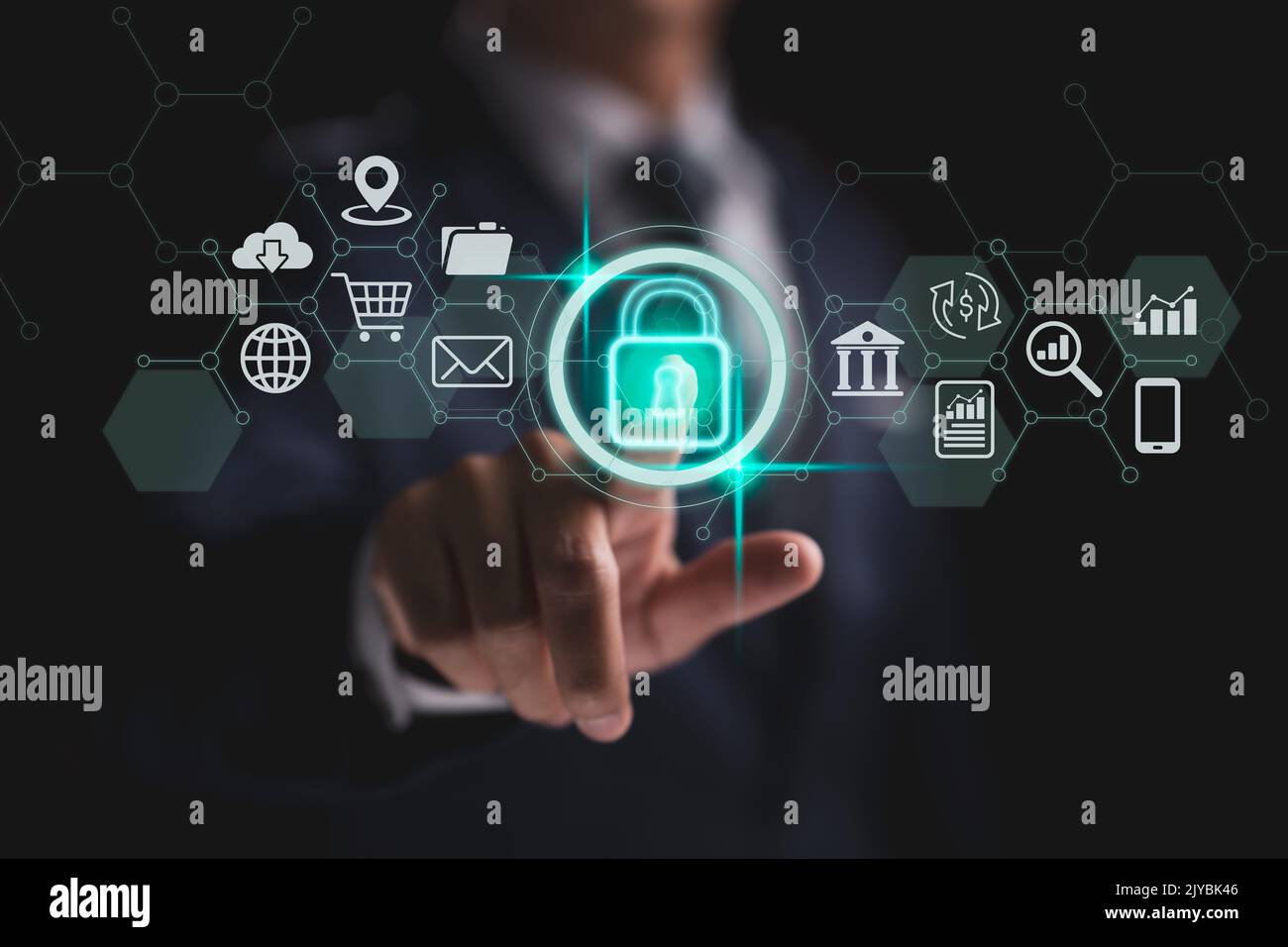 Protecting data with cybersecurity and privacy ideas. Internet network security technologies and ...