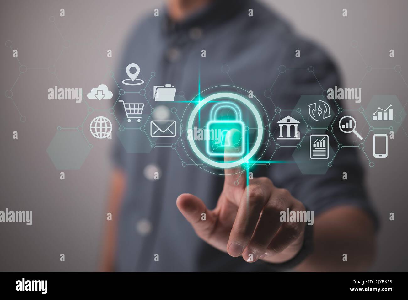 Concepts Of Cybersecurity And Privacy To Safeguard Data The Lock Symbol And Internet Security