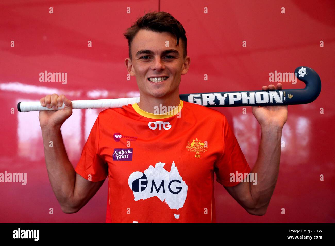 Tim Howard of the Kookaburras poses for a photo wearing the newly ...