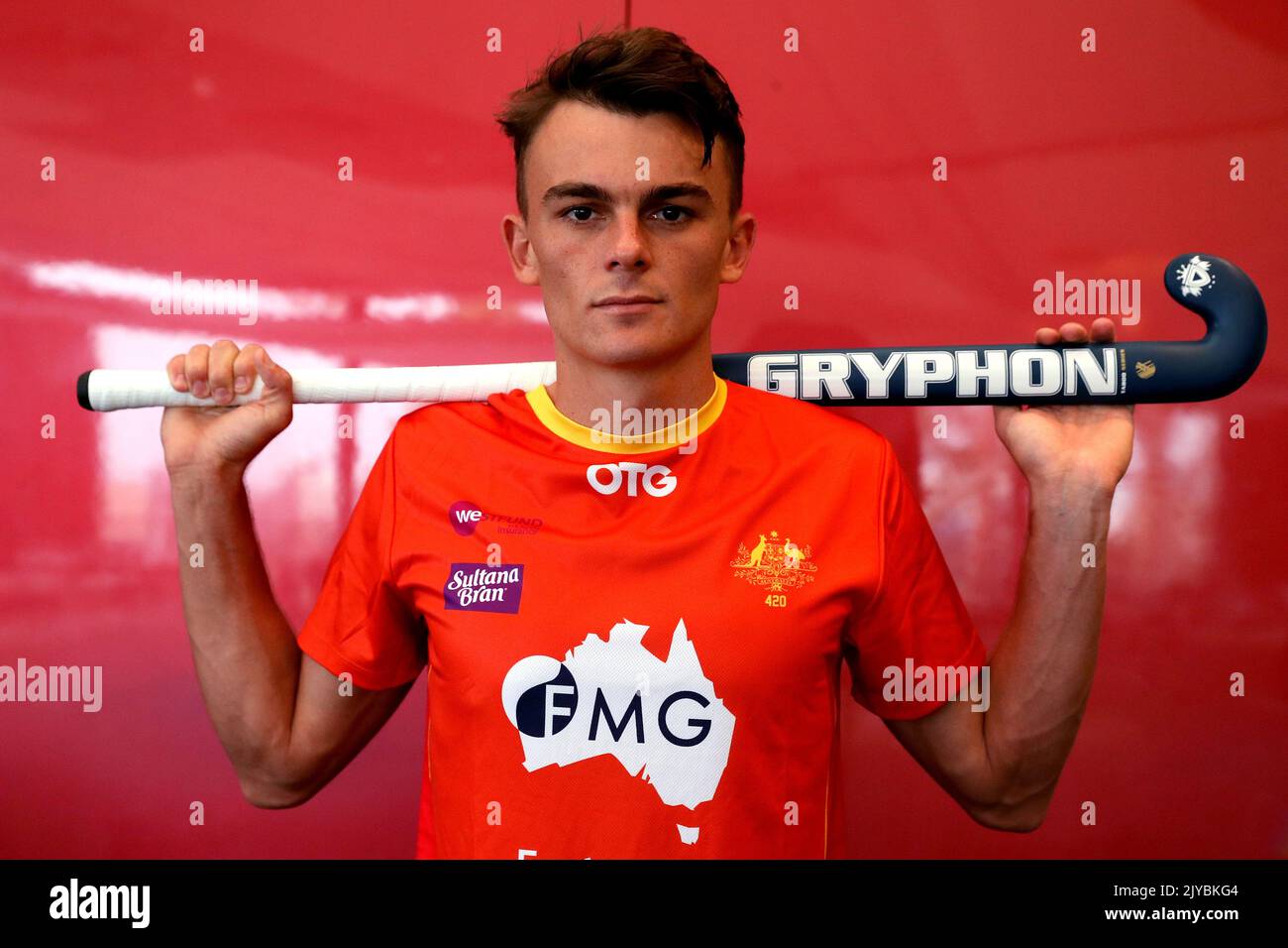 Tim Howard of the Kookaburras poses for a photo wearing the newly ...