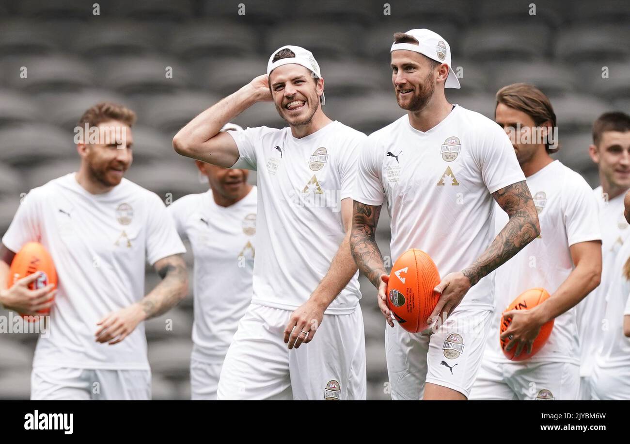 Isaac Smith and Jeremy Howe of the All-Stars look on during a joint ...