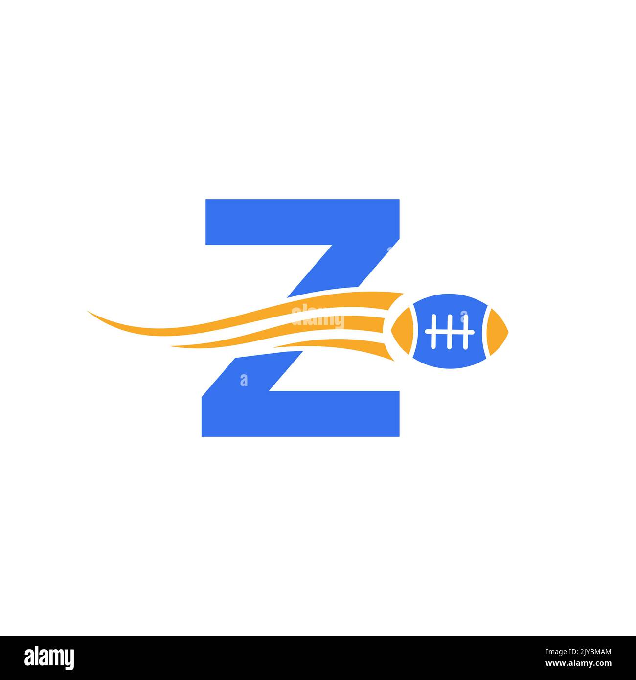 Letter Z Rugby, American Football Logo Combine With Rugby Ball Icon For ...