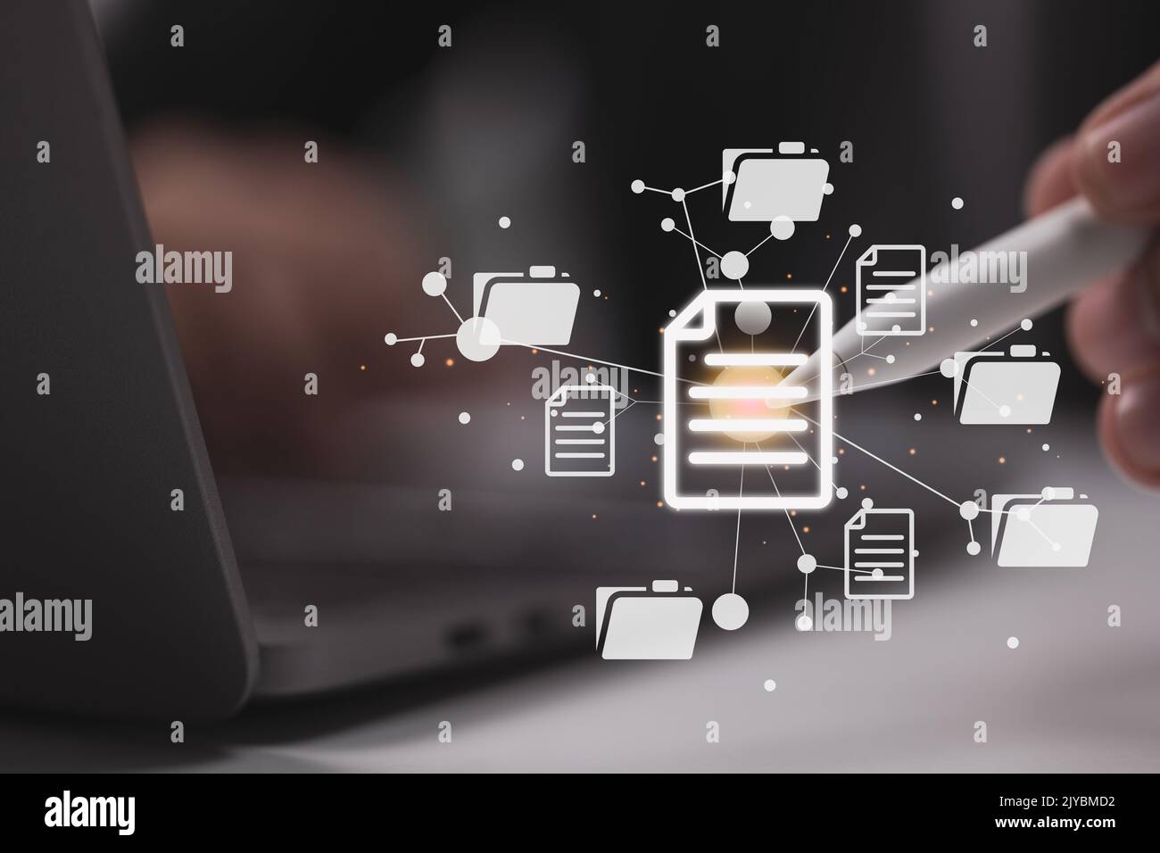 To successfully handle files, a businessman uses a contemporary ...