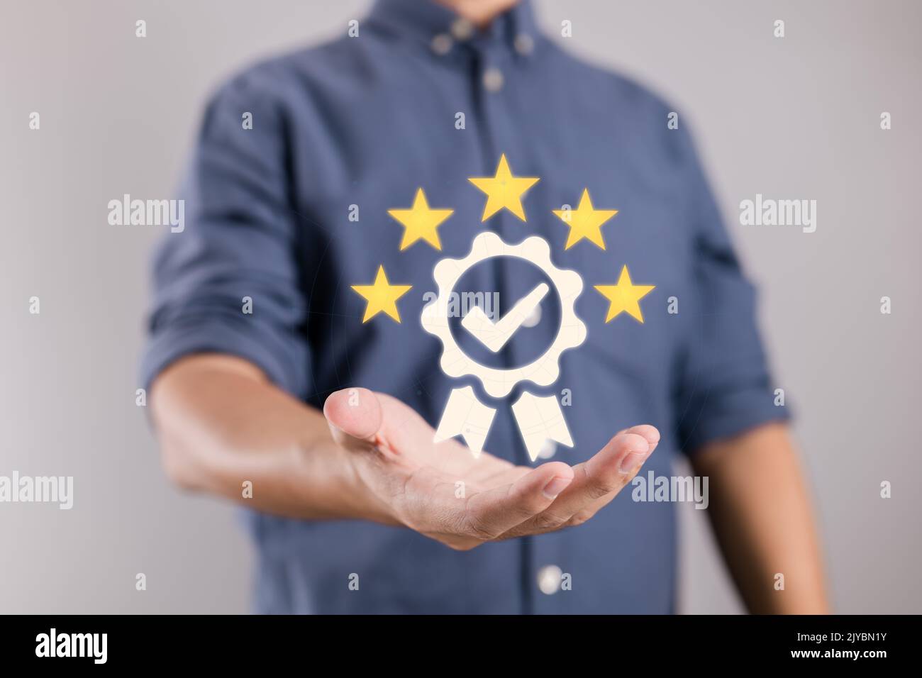 The hand is a symbol of the highest service quality assurance ...