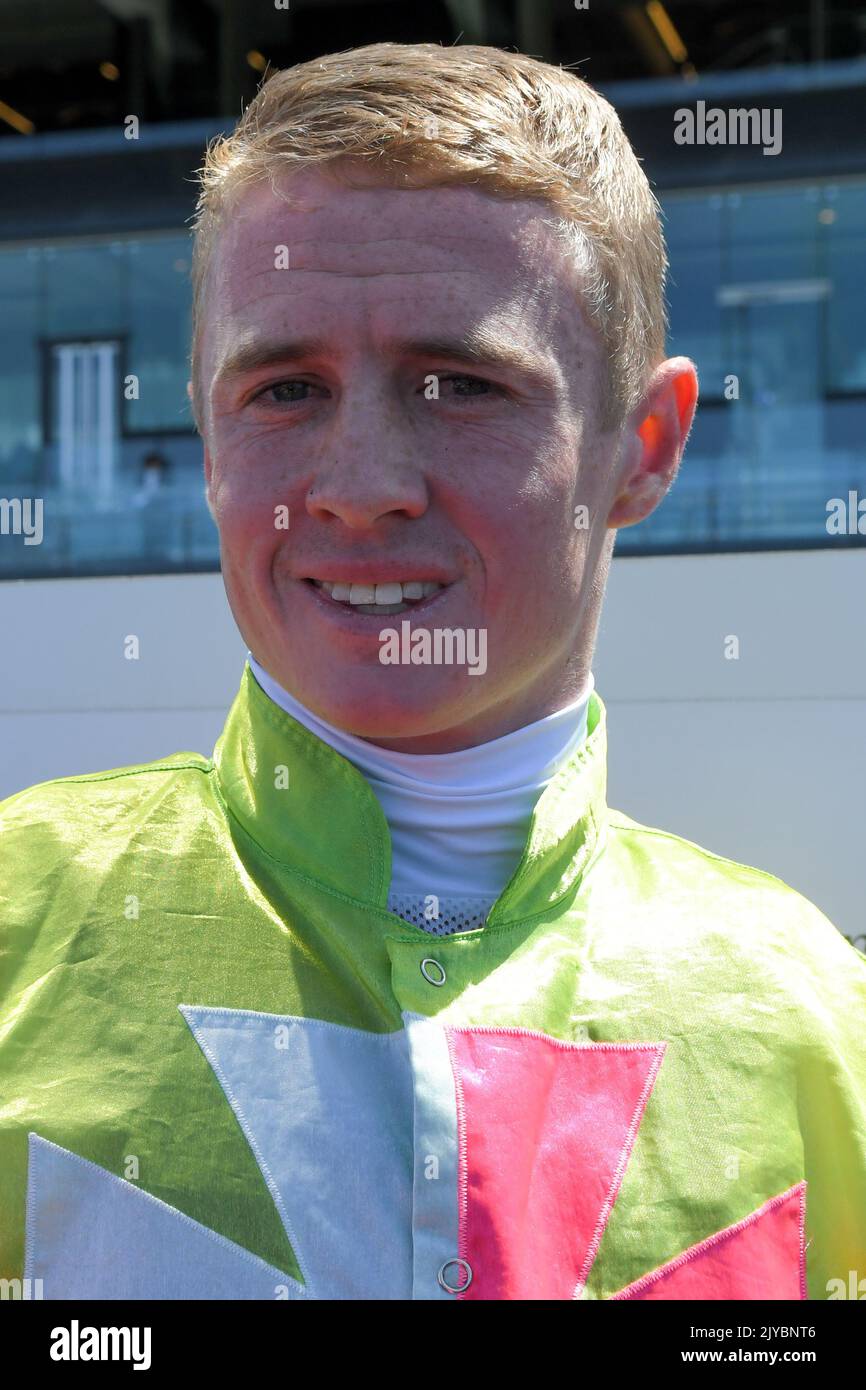 Jockey Brock Ryan is seen after riding Look Only to victory in race 1 ...